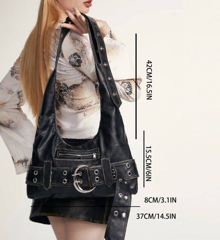 Belt buckle Multiple Pockets shoulder bags - Cherryourshop